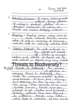 EVS | Hand written Notes | B com sem 4th | by Ritish bedi #RVIRGO | PDF