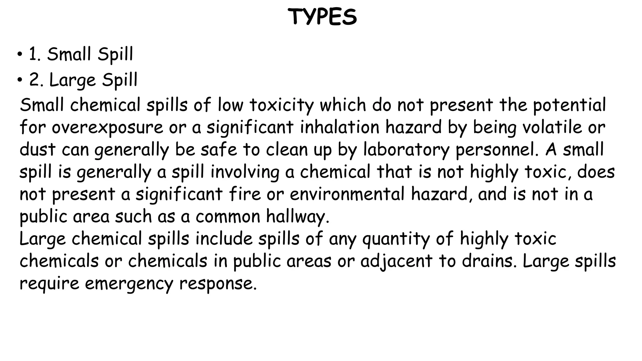 Information About Chemical Spills . | PPTX