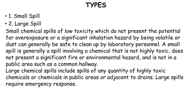 Information About Chemical Spills . | PPT