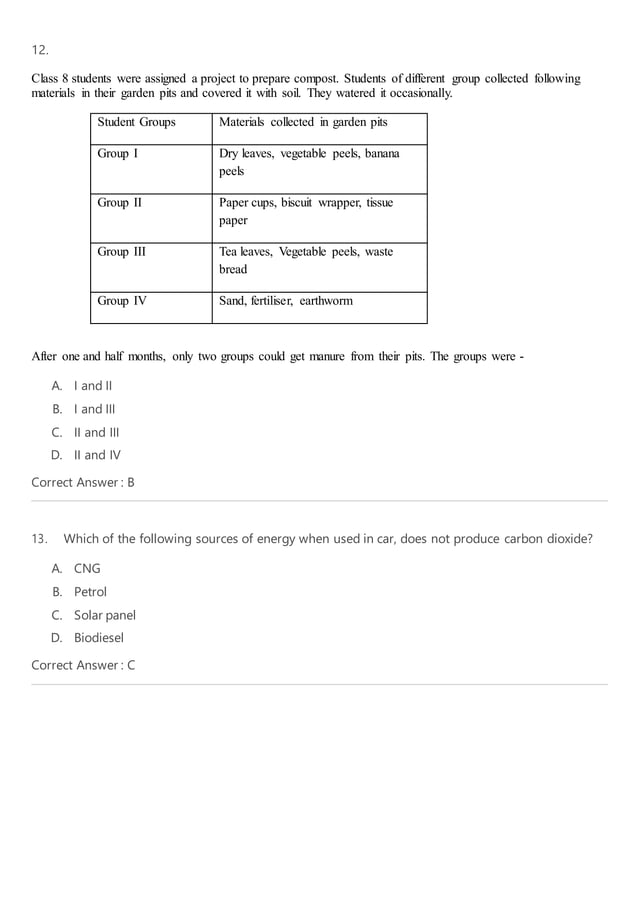 CLASS VIII SLATE SCIENCE WITH KEY | PDF