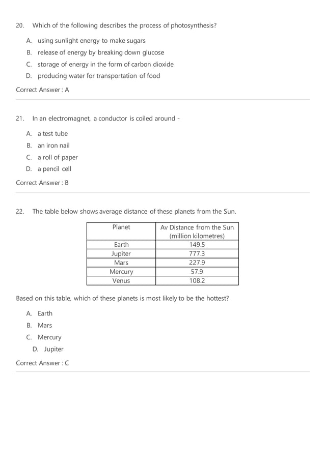CLASS VIII SLATE SCIENCE WITH KEY | PDF