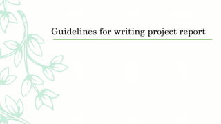 Evs project writing guideline | PDF
