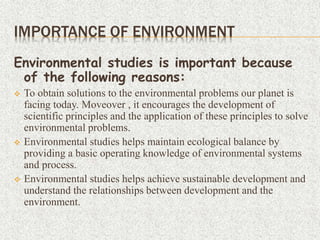 Ecosystem and Environment, GE3451 Environmental Science | PPTX