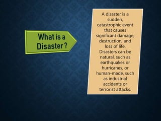 Environmental awareness and types of disasters | PPT