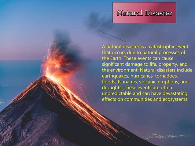 Environmental awareness and types of disasters | PPT