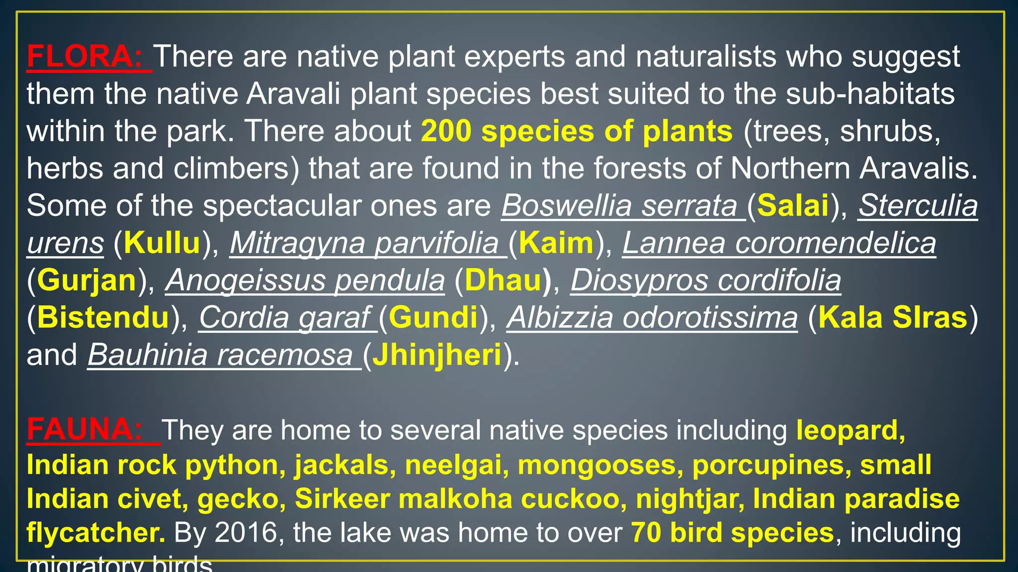 Biodiversity parks of Delhi | PPTX