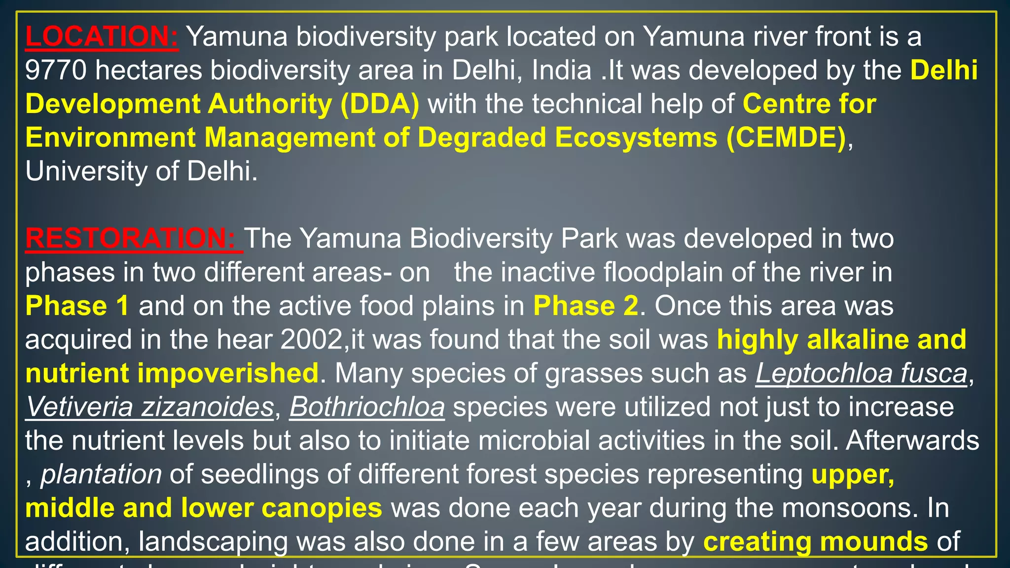 Biodiversity parks of Delhi | PPTX