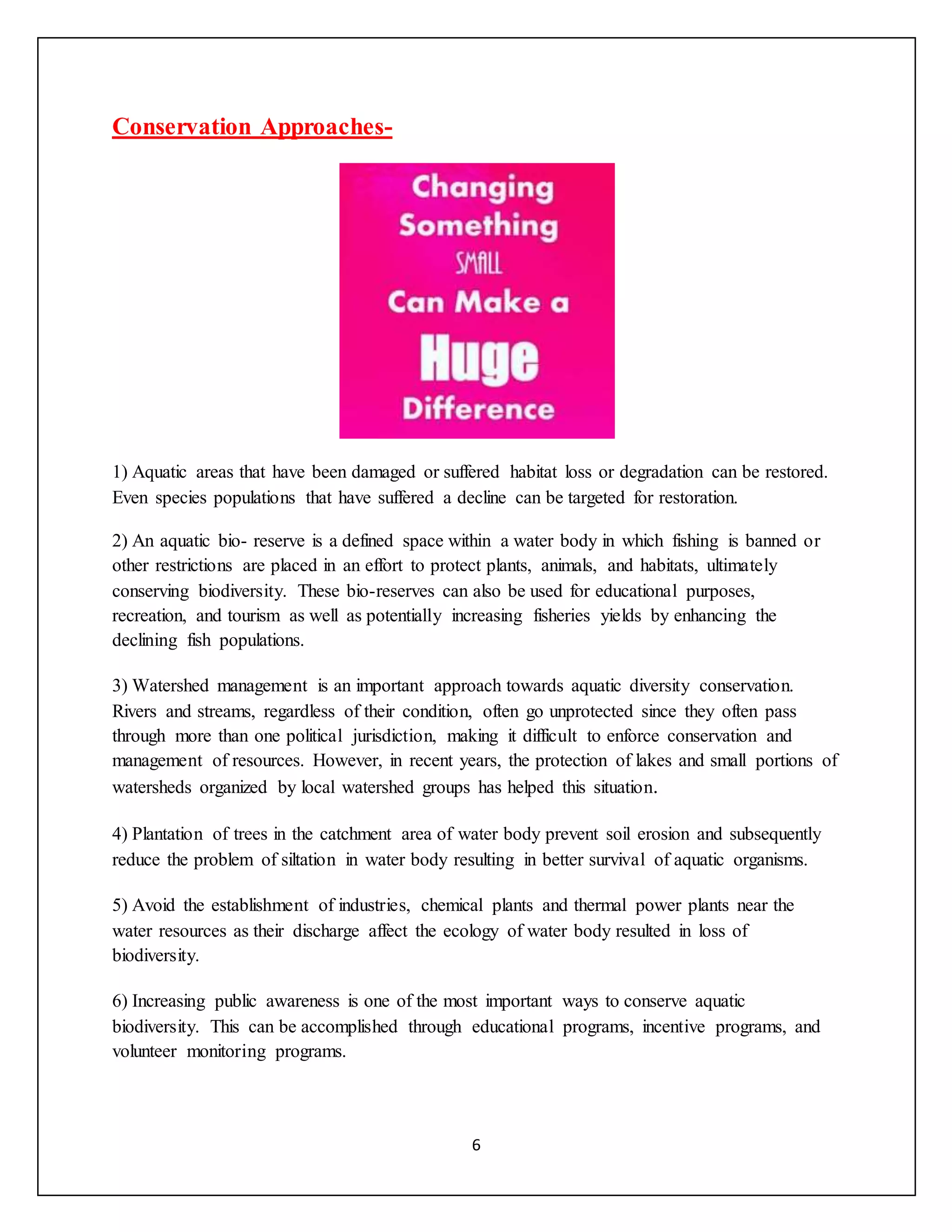 THREATS AND CONSERVATION OF TERESTIAL AND AQUATIC BIODIVERSITY | DOCX