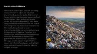 EVS Solid Waste Management, Effects and causes | PPTX