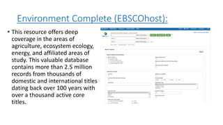 NSU Environmental Sciences Databases | PPT