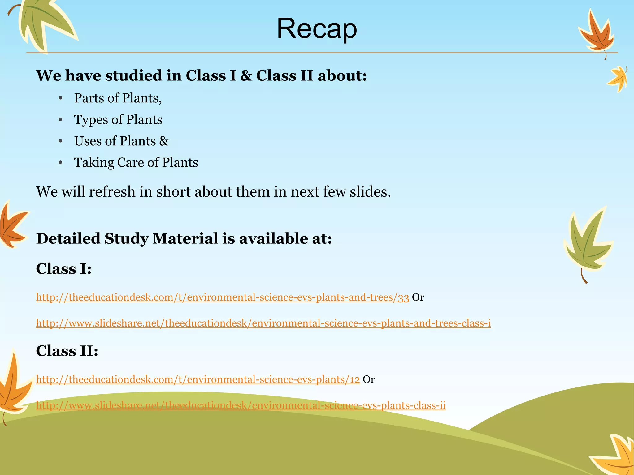 Environmental Science (EVS) : Plants Around Us (Class III) | PDF