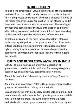 illegal mining and its impacts in India | DOCX