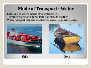 Environmental Science (EVS) : Travel and Transport (Class I) | PDF