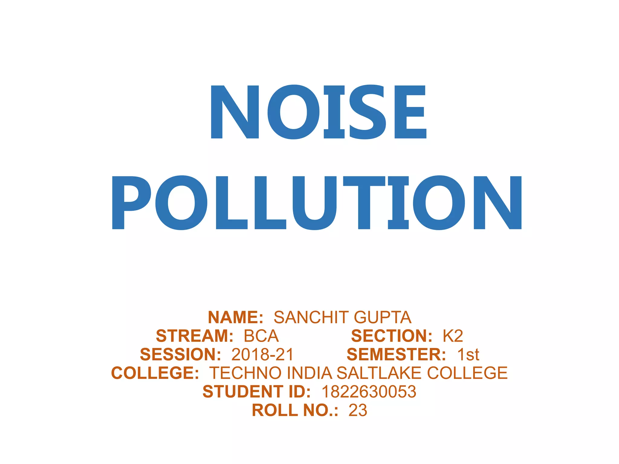 Noise Pollution | PPT