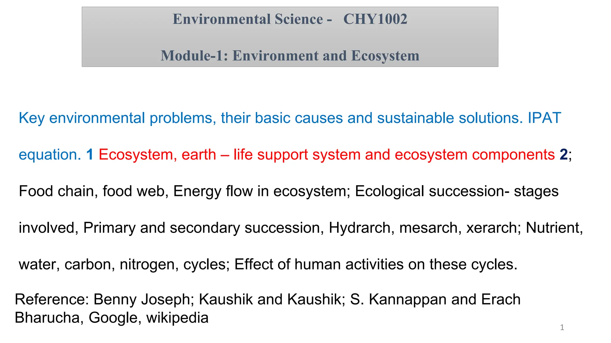 environmental science and ecosystem full module | PPTX