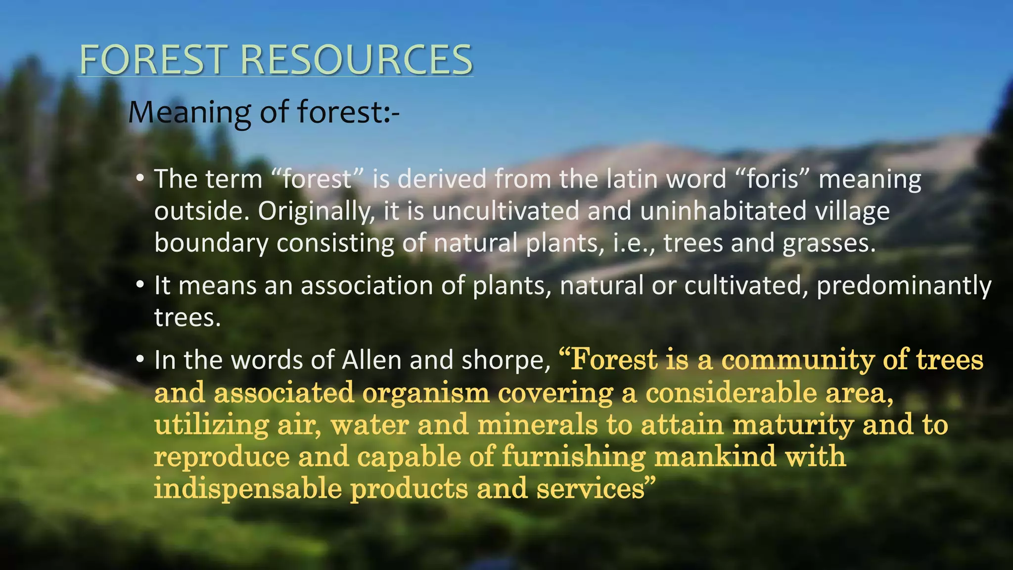 Forest and Water Resources | PPTX