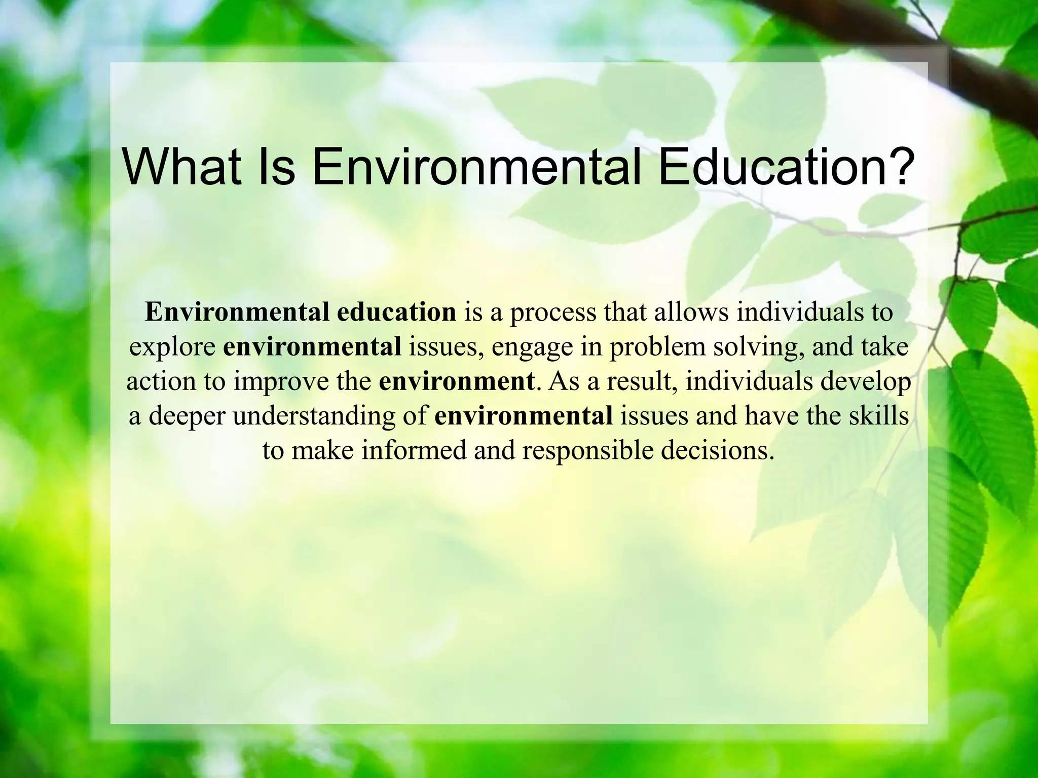 Environmental Education | PPTX