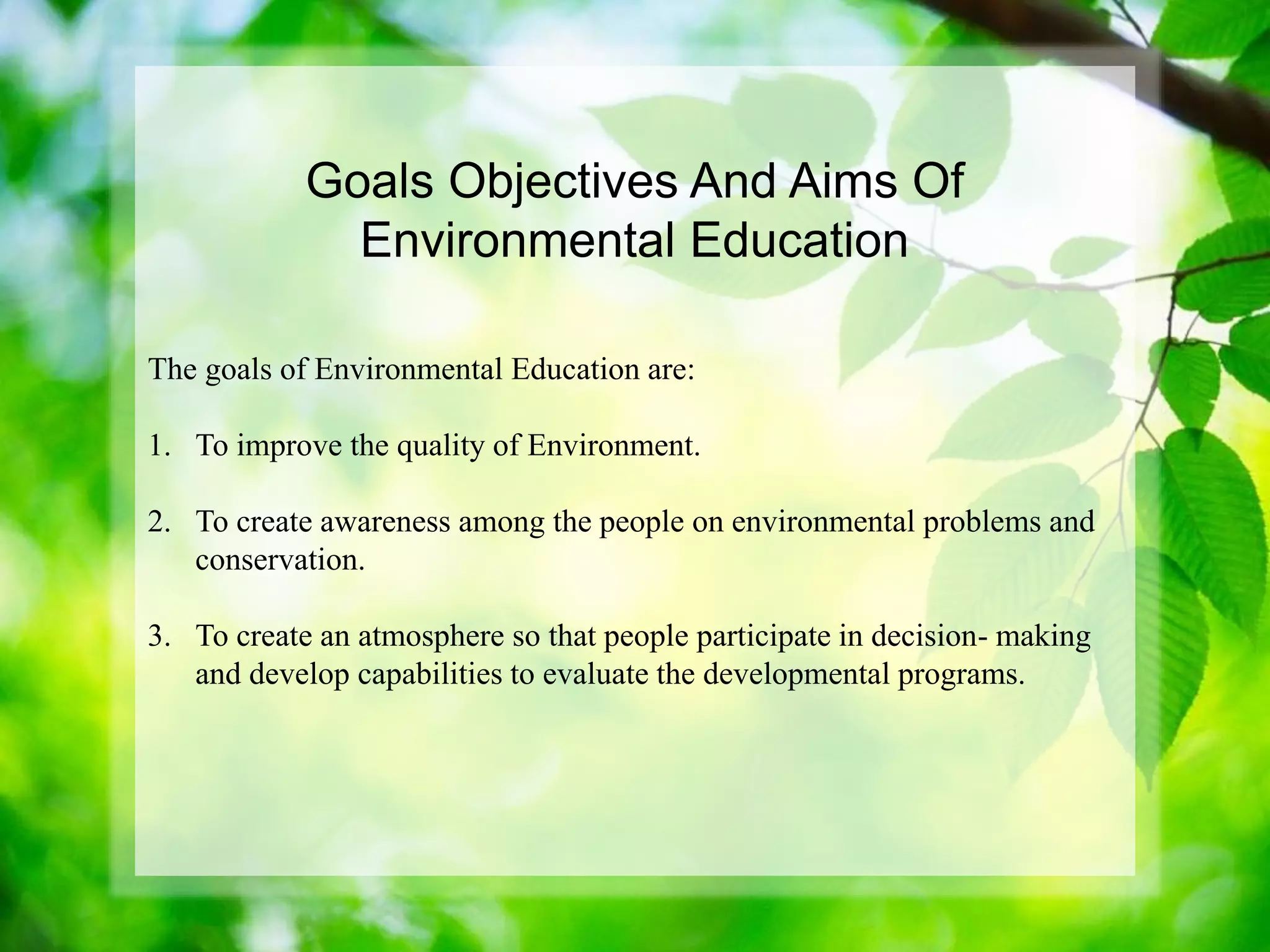 Environmental Education | PPTX