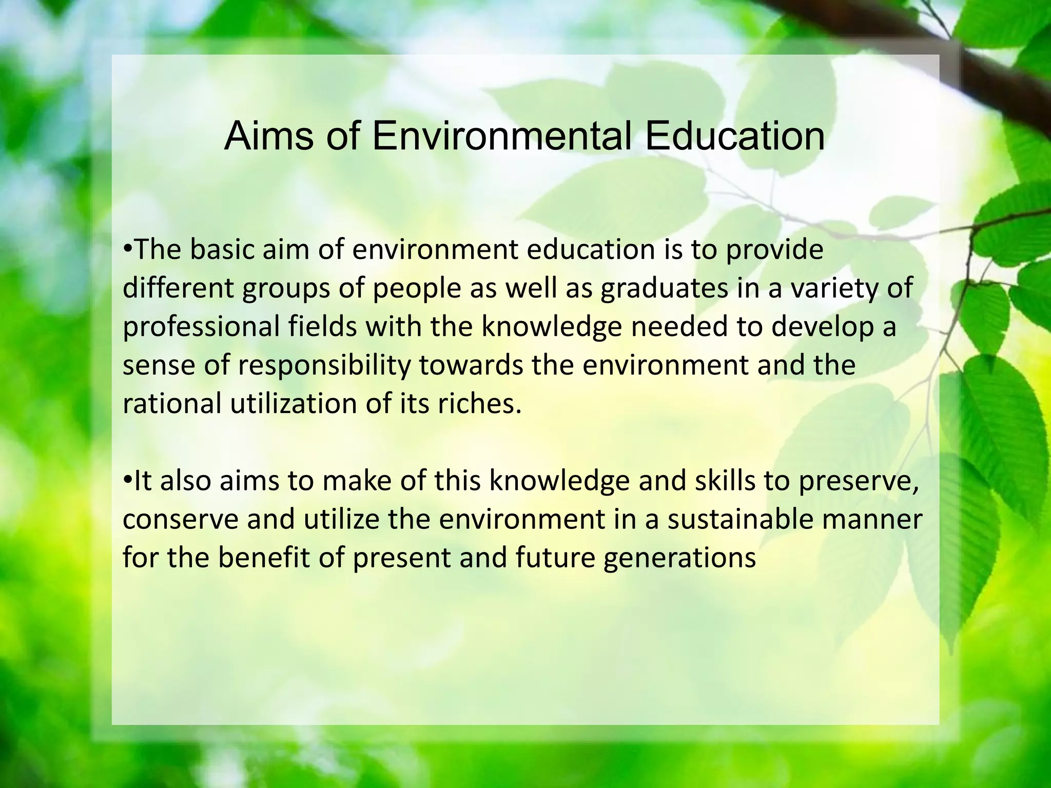 Environmental Education | PPTX