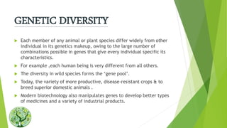BIODIVERSITY & ITS TYPES | PPTX