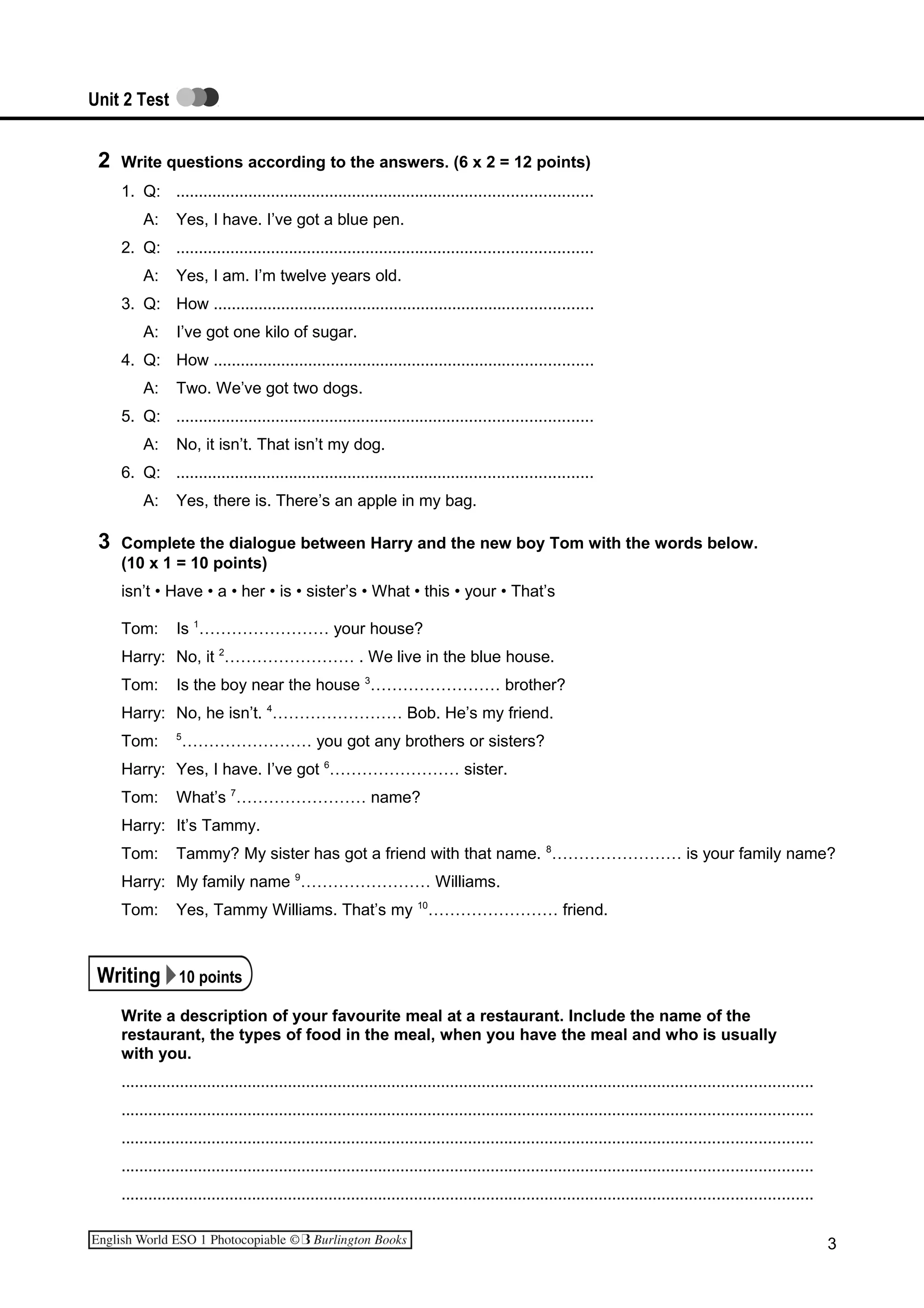 Unit 2 - Test 3 | DOC