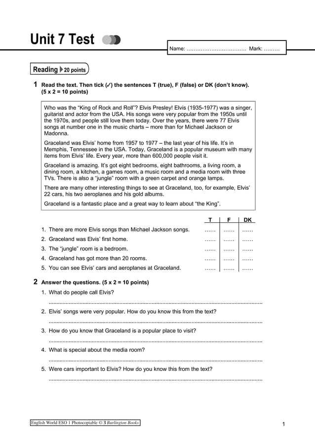 Unit 7 - Test 3 | DOC | Interior Decorating | Home & Garden