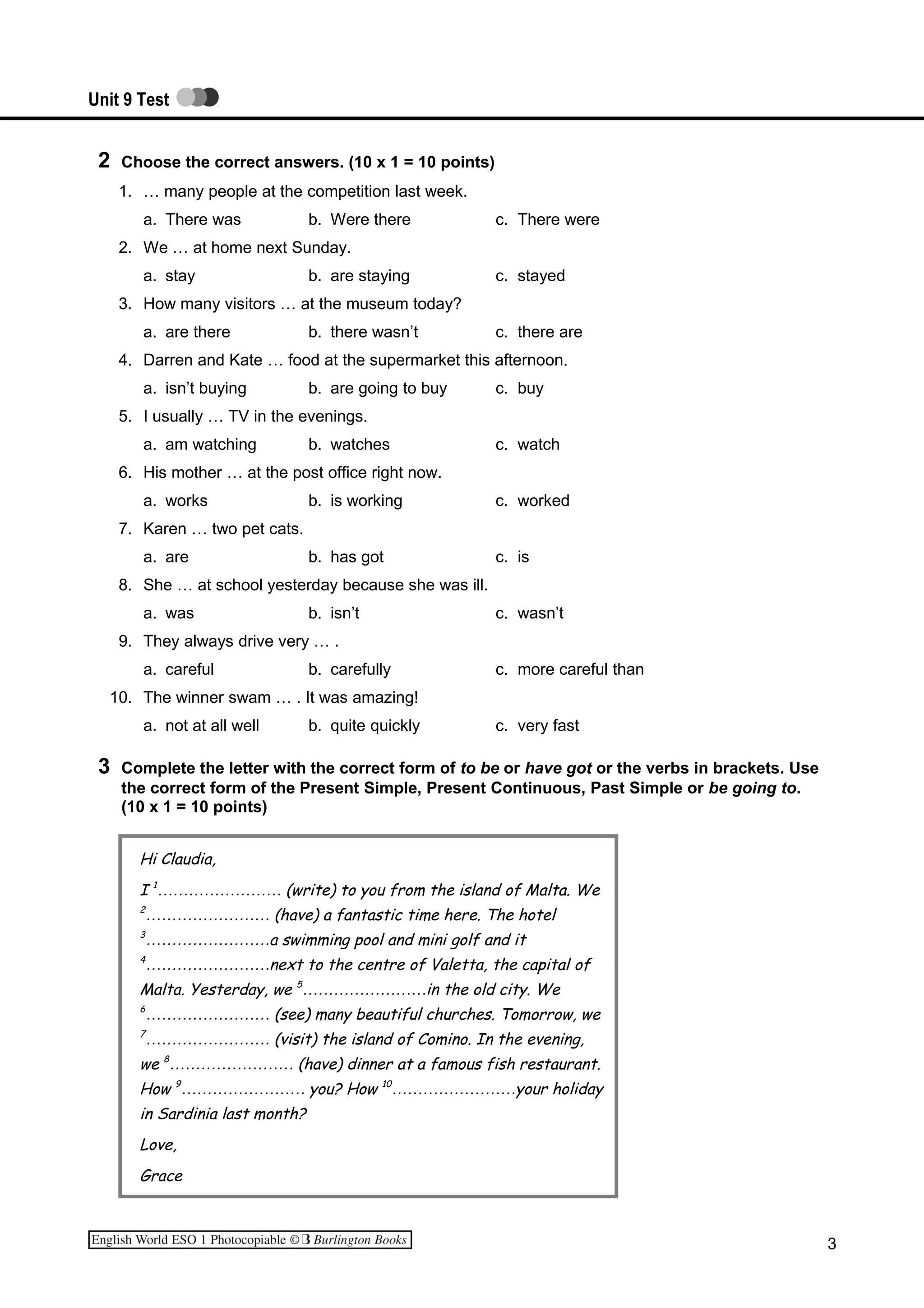 Unit 9 - Test 3 | PDF