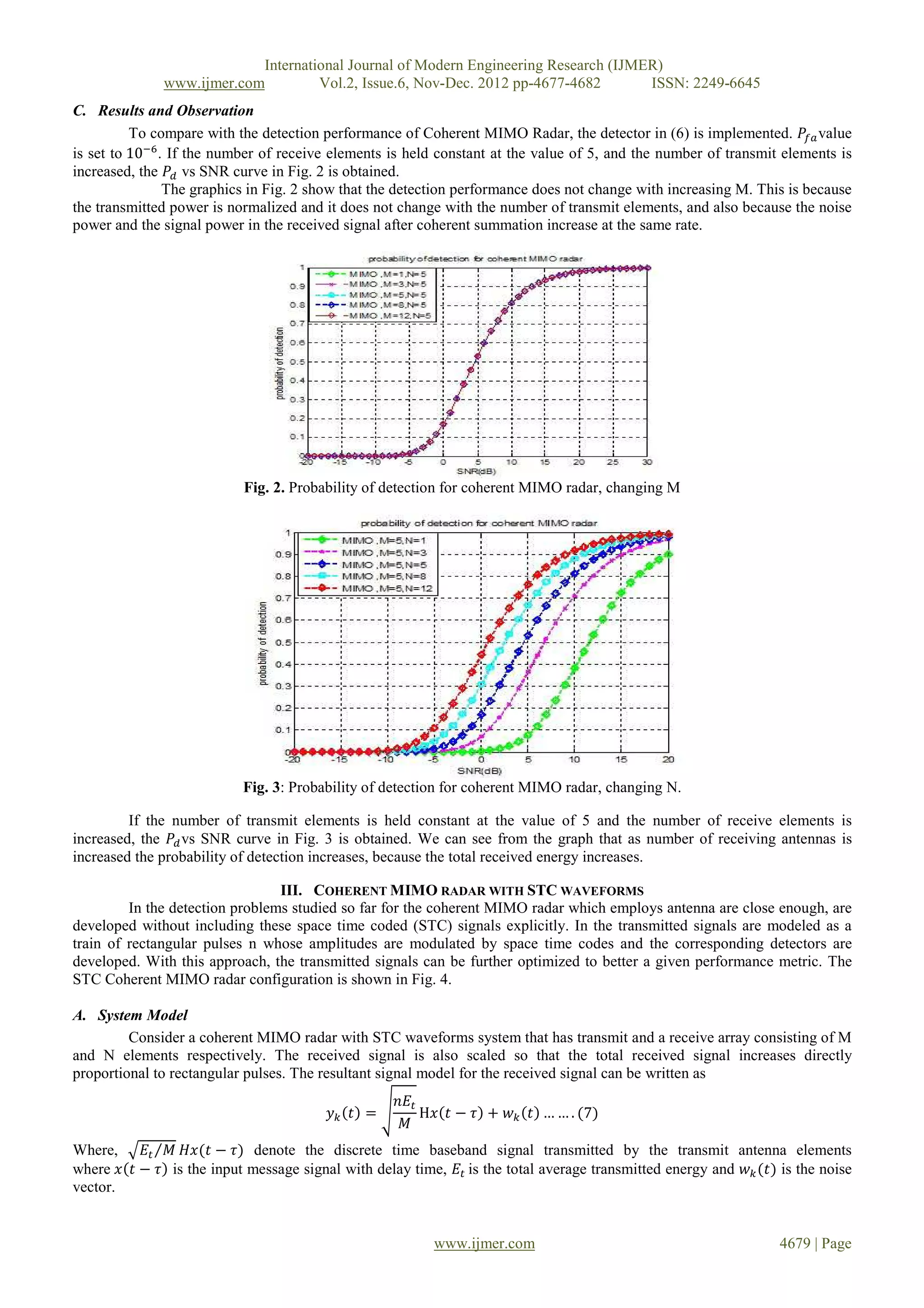 Signal Processing Algorithm of Space Time Coded Waveforms for Coherent MIMO Radar: Overview on ...