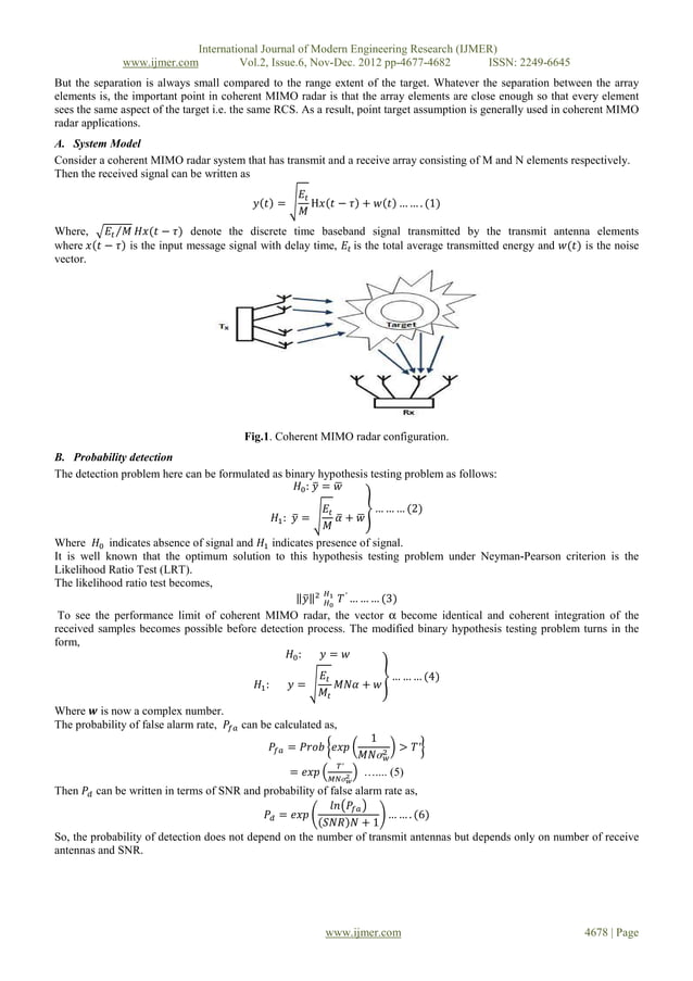 Signal Processing Algorithm Of Space Time Coded Waveforms For Coherent