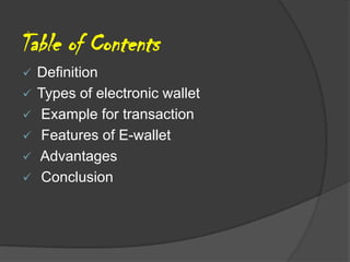 E wallet | PPT