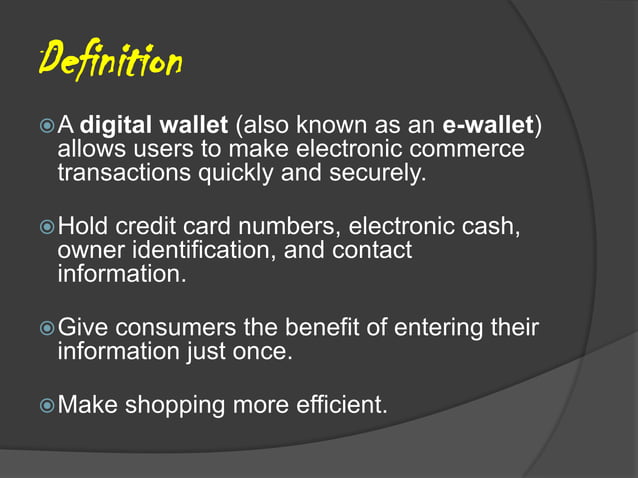 E wallet | PPT