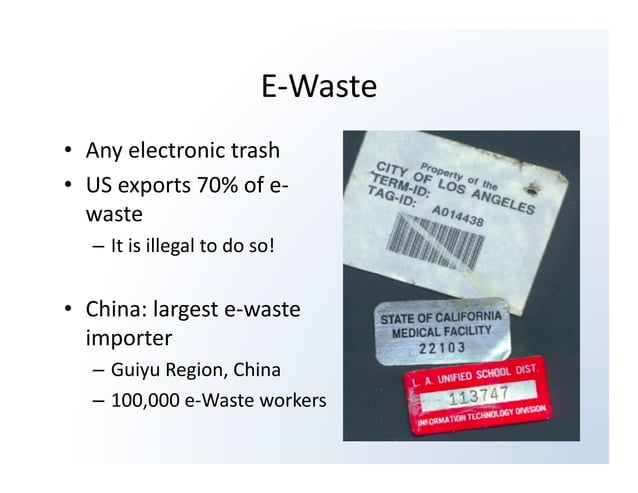 E Waste Disposal In China Presentation | PPT