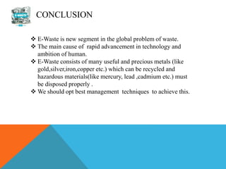 E waiste slides | PPTX