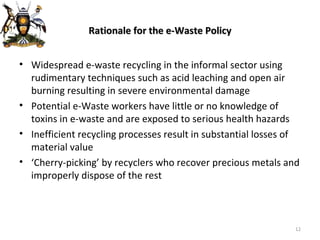 E waste management policy draft_presentation_ruyooka | PPT
