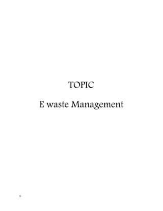 E waste report | DOCX