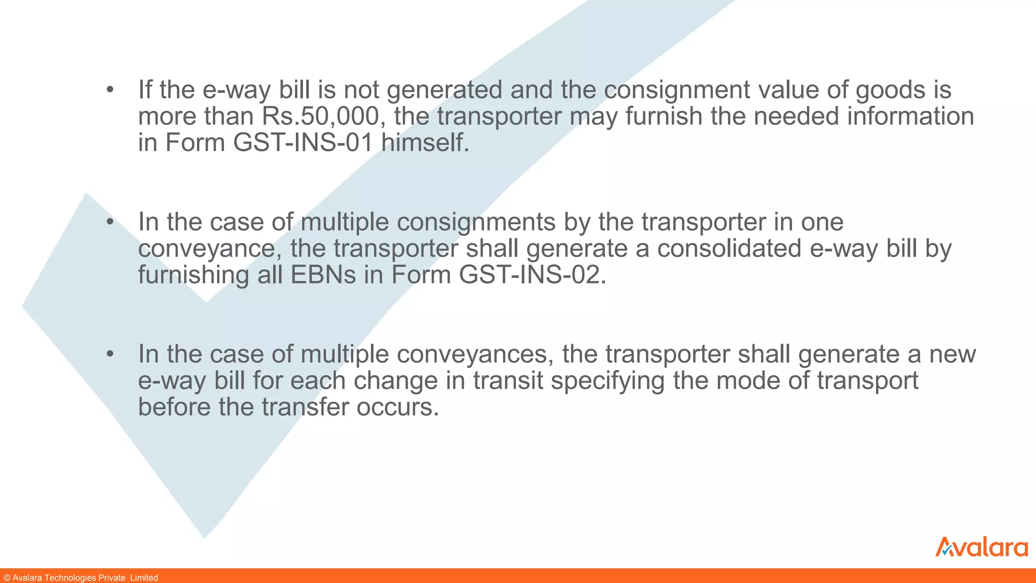 E-way bill rules and compliance under GST | PPTX | Personal Taxes ...