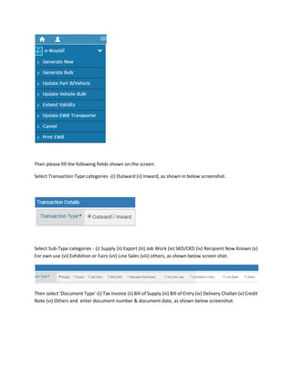 E way bill step by step updated | PDF