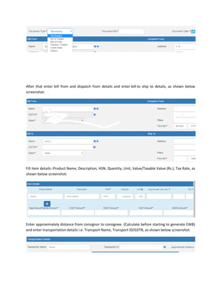 E way bill step by step updated | PDF