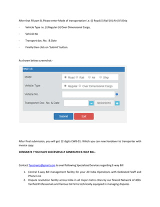 E way bill step by step updated | PDF