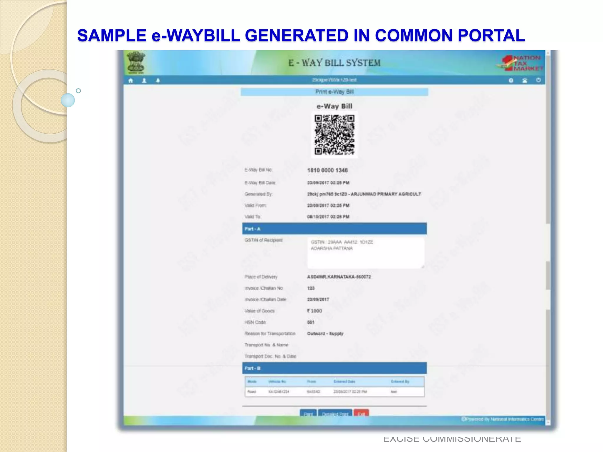 ELECTRONIC WAY BILL (e-WAY BILL) | PPTX