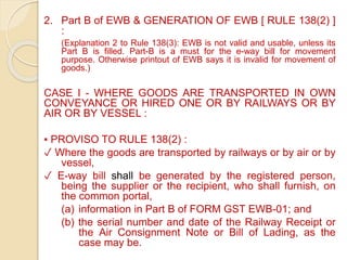 STATUTORY PROVISIONS FOR ELECTRONIC WAY BILL | PPTX