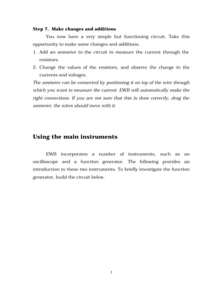 Electronics workbench tutorial for simulation of circuits | PDF