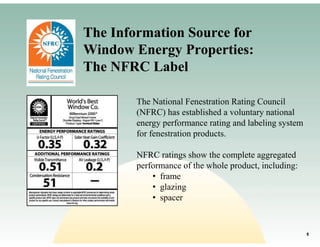 Promoting Energy Efficiency Standards and Technologies for Windows | PDF