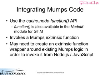 EWD 3 Training Course Part 28: Integrating Legacy Mumps Code with QEWD ...