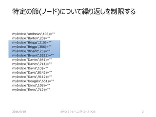 EWD 3トレーニングコース#23 GlobalストレージのJavaScript用抽象化-(d) ノードの範囲を渡り歩く | PPT
