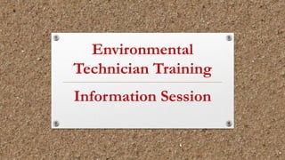 Environmental Technician Training Program | PPT