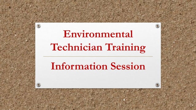 Environmental Technician Training Program | PPT