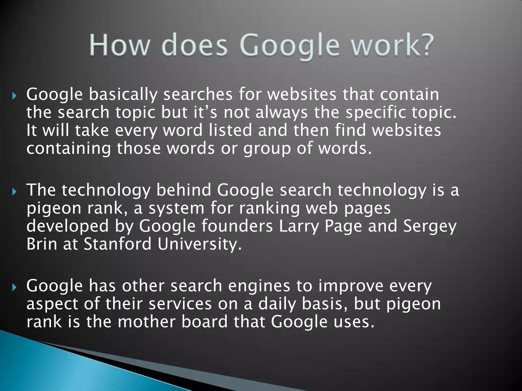 Search Engines Presentation | PPTX | Search | Internet