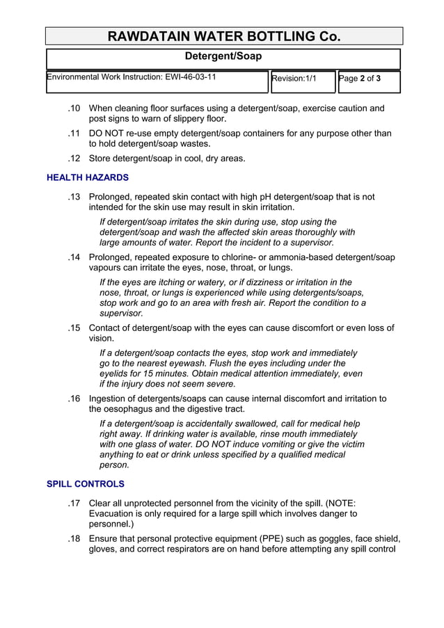 Ewi 46 03 11 Detergent Soap | DOC