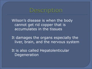 Wilsons Disease | PPT | Brain and Nervous System Disorders | Diseases ...